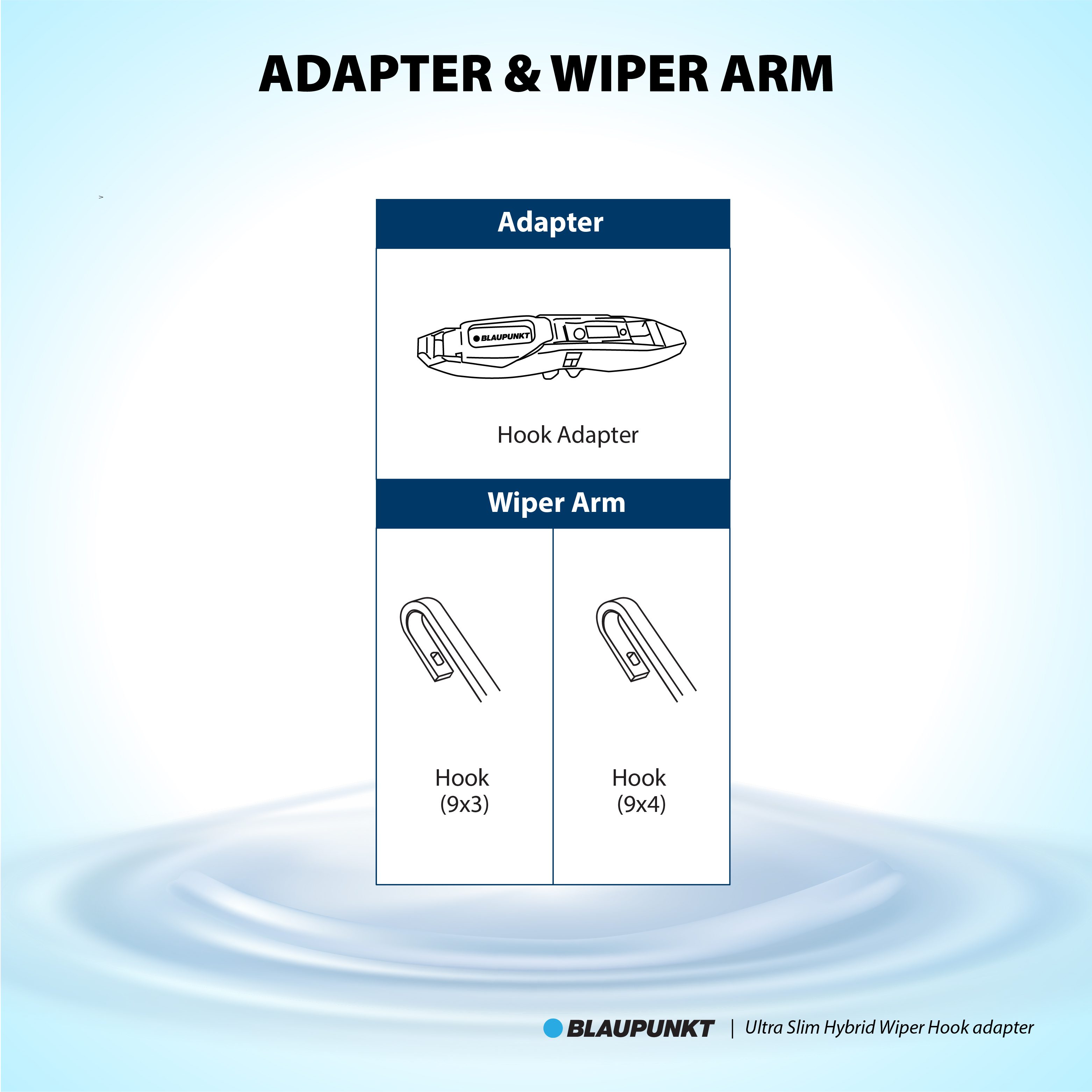 ULTRA SLIM HYBRID WIPER HOOK ADAPTER - Blaupunkt